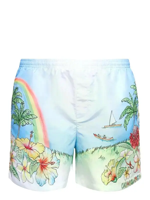 Casablanca Aloha-print Shorts - Blue