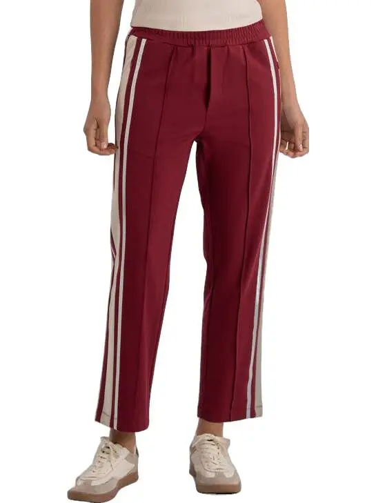 Kut From The Kloth Side Stripe Ankle Track Pants - Oxblood