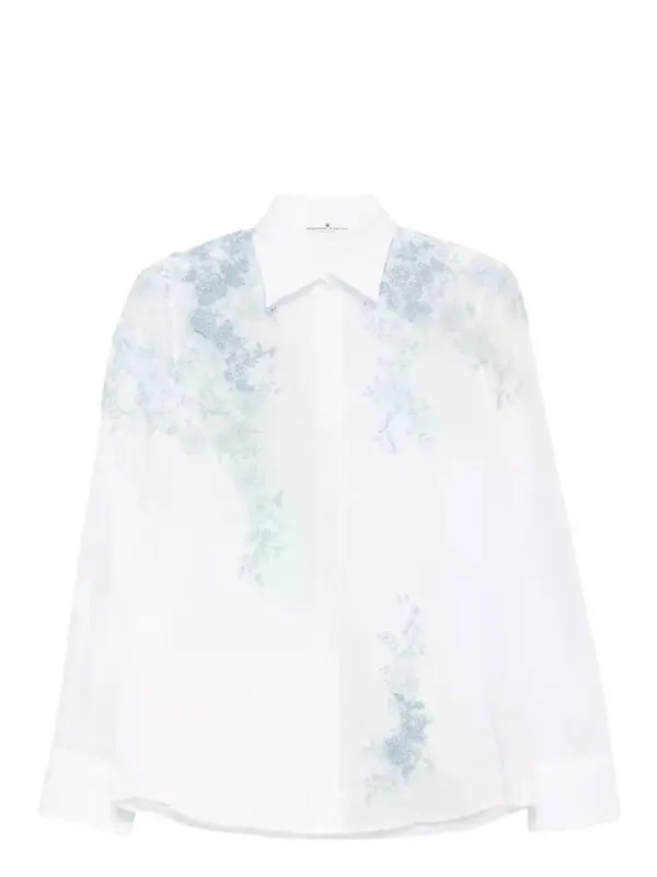 Ermanno Scervino Floral-embroidered Shirt - White