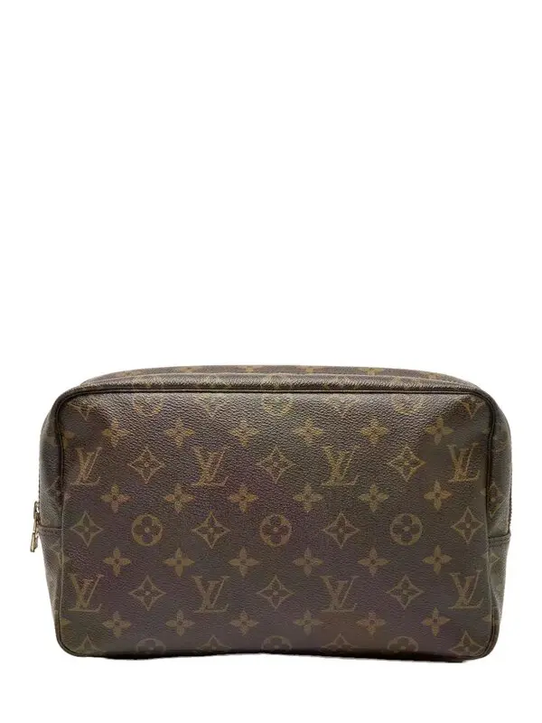 LOUIS VUITTON 1990 Monogram Trousse Toilette 28 Clutch - Brown