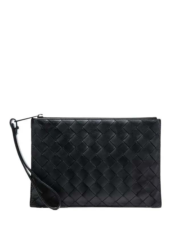 Bottega Veneta Nappa Intrecciato Wristlet Pouch - Black