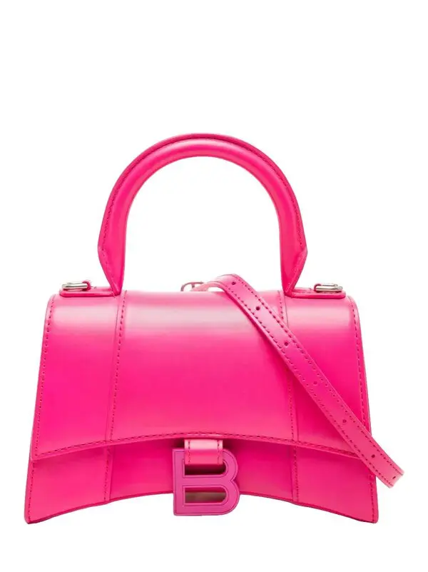 Balenciaga Xs Calfskin Hourglass Top Handle Satchel - Pink