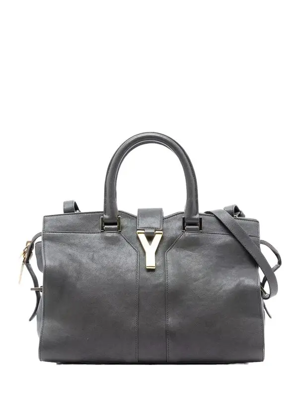 Saint Laurent Small Sheepskin Cabas Chyc Satchel - Grey