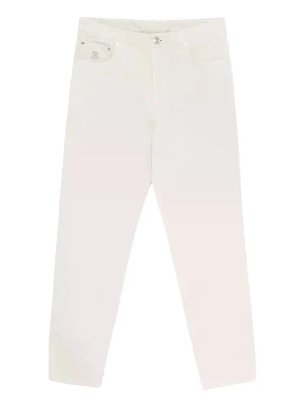 Brunello Cucinelli Logo Trousers - Neutrals