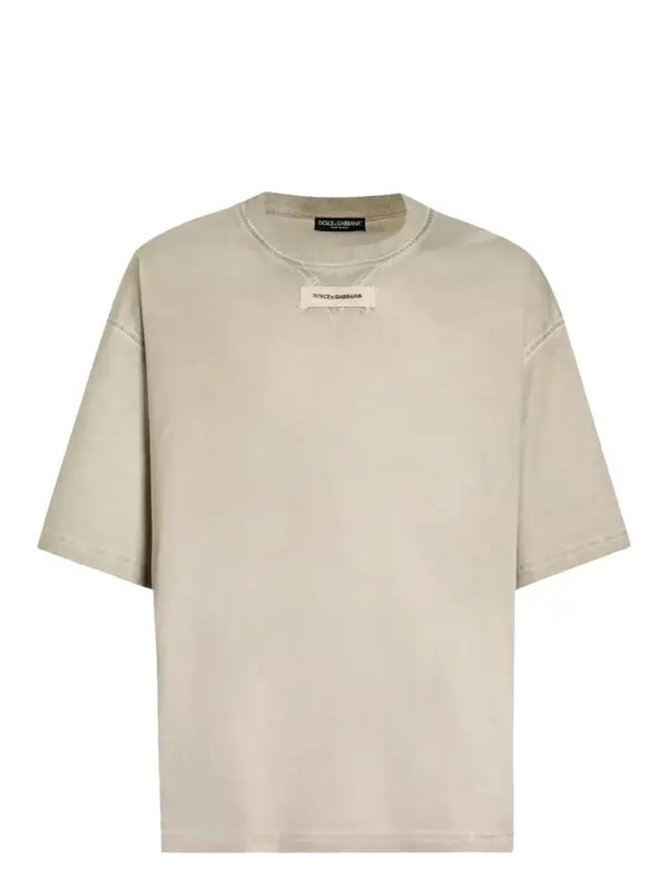 Dolce & Gabbana Label-detail T-shirt - Neutrals