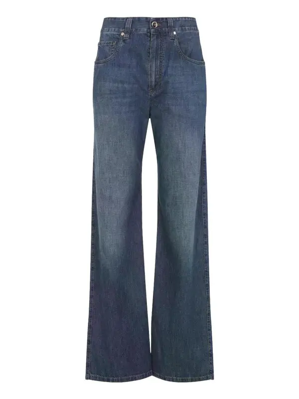 Brunello Cucinelli Five-pocket Wide-leg Jeans - Blue