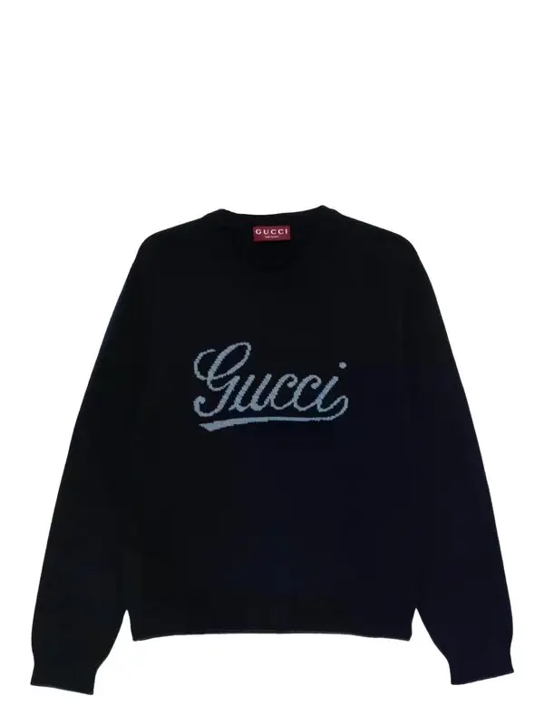 Gucci Logo Crew-neck Sweater - Blue