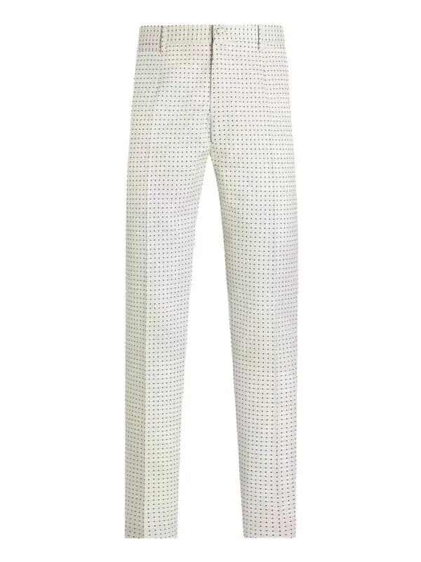 Dolce & Gabbana Jacquard Pattern Trousers - White