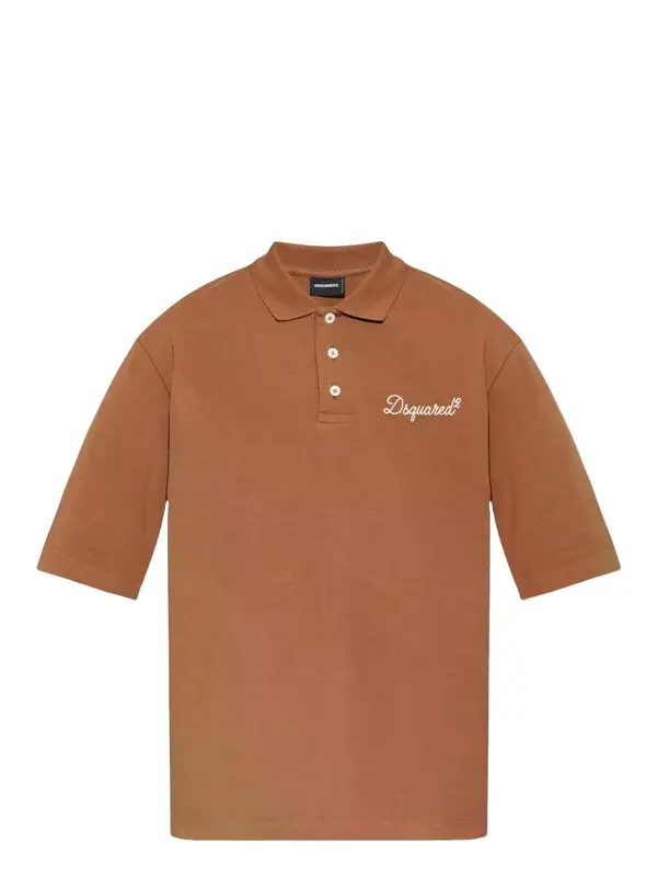 Dsquared2 Logo-embroidered Polo Shirt - Brown