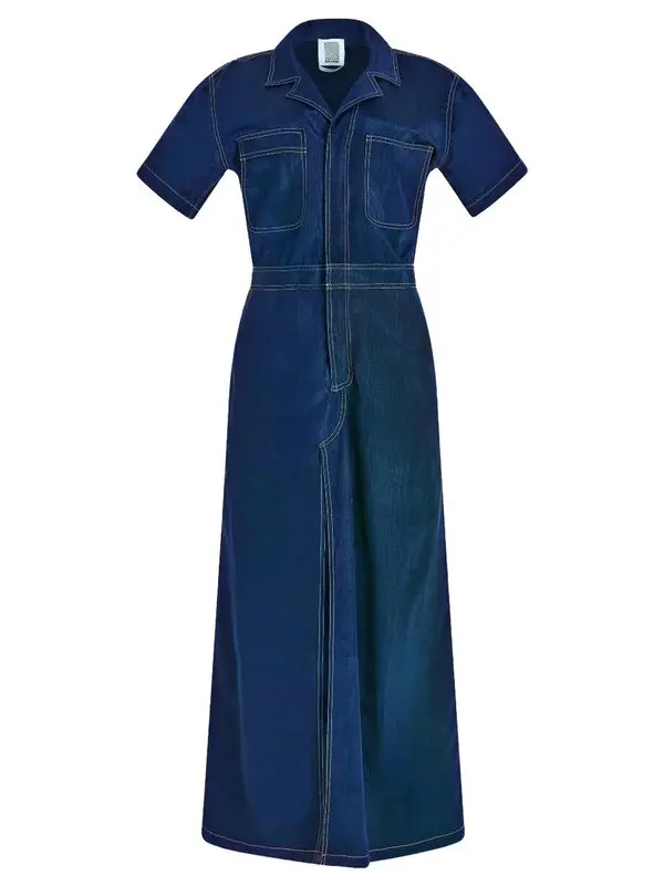 Rosie Assoulin Janitoress Ridged Split Dress - Blue