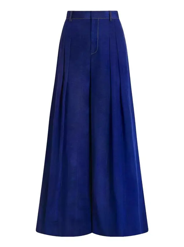 Rosie Assoulin Wide-leg Pleated Trousers - Blue