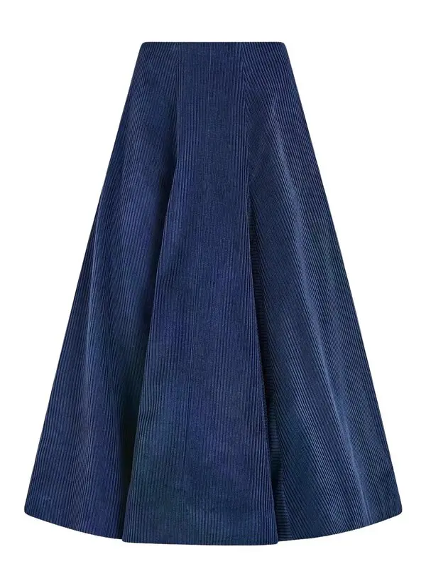 Rosie Assoulin A-line Corduroy Skirt - Blue