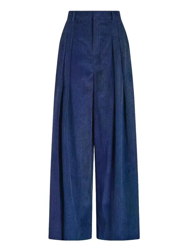 Rosie Assoulin Wide-leg Pleated Trousers - Blue