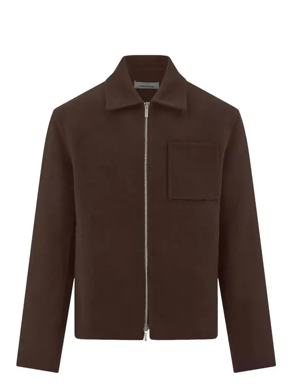 FERRAGAMO Patch-pocket Zip Jacket - Brown