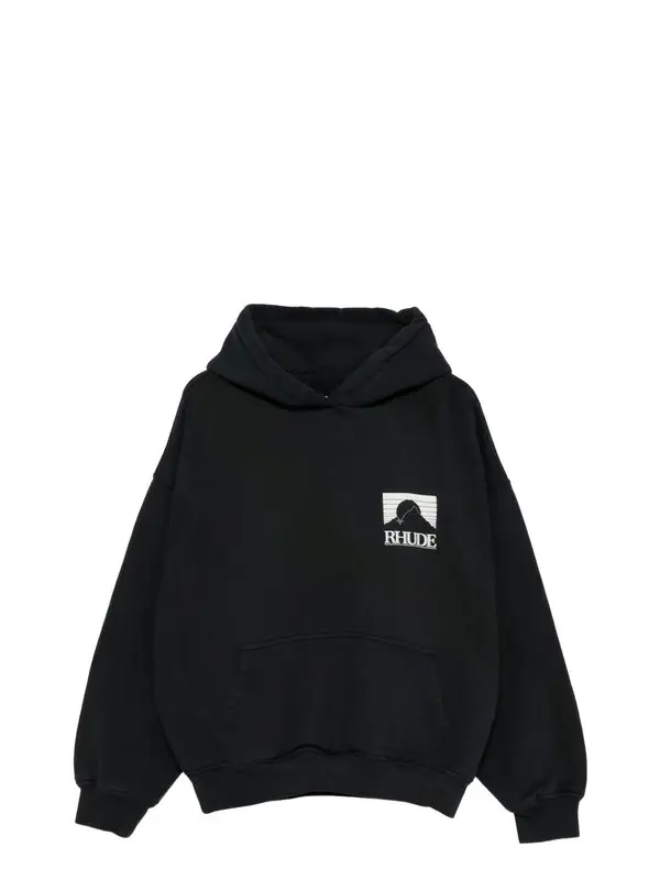 Rhude Graphic Print Hoodie - Black