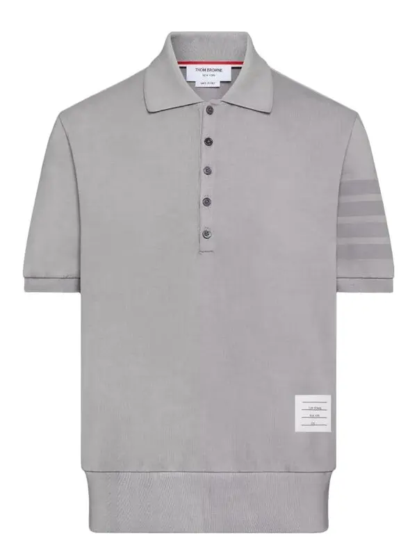 Thom Browne Garment Overdyed Jersey 4-bar Polo - Grey