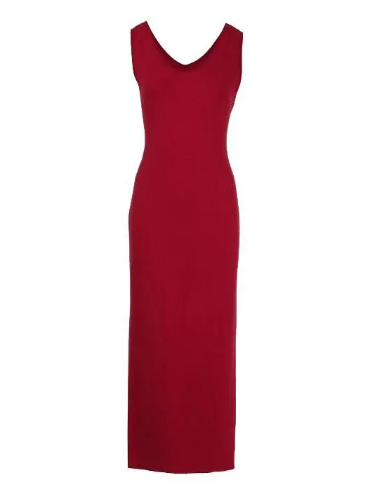 Alexandra Bueno Knit Fluffy Dress - Red