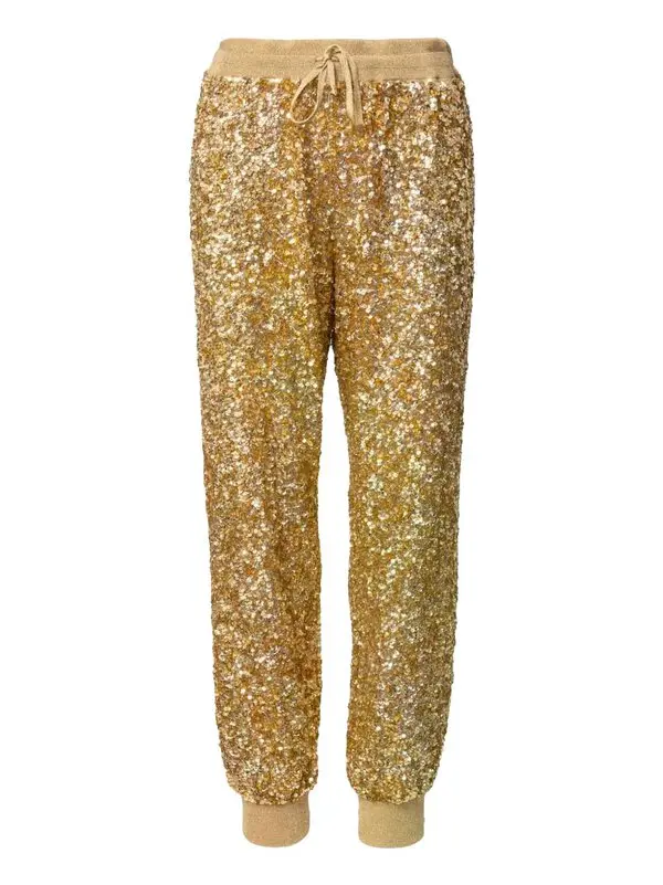 Valentino Garavani Sequin-embellished Drawstring Track Pants - Gold