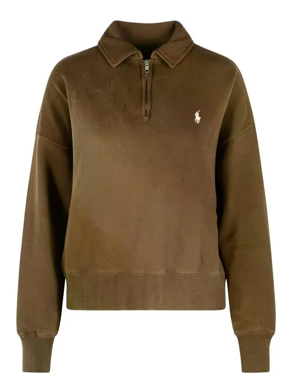 Polo Ralph Lauren Classic-collar Logo-embroidered Polo Top - Brown
