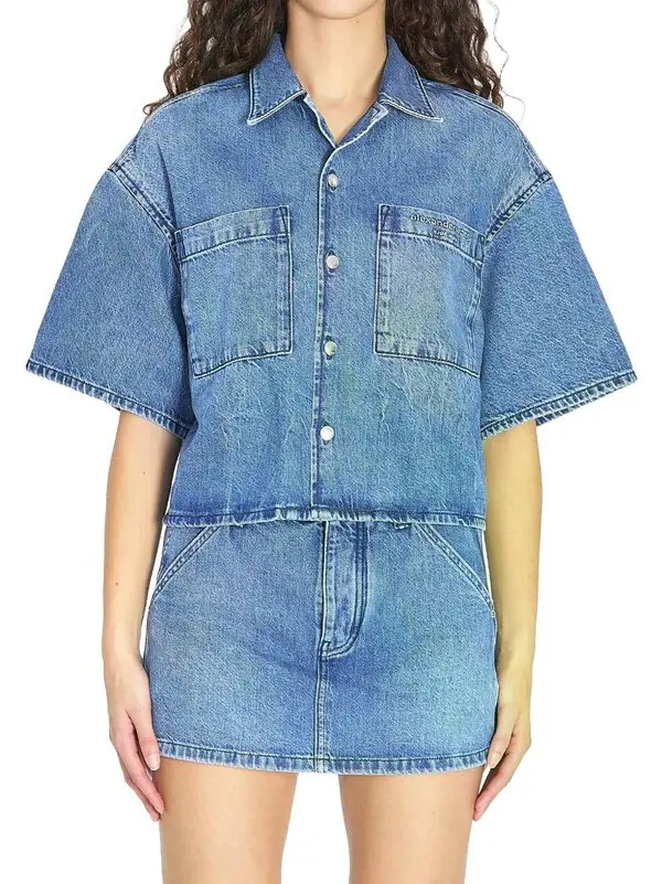 Alexander Wang Patch-pocket Denim Shirt - Blue