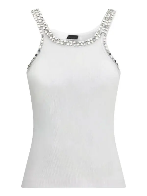 Pinko Studded Ribbed Tank - White