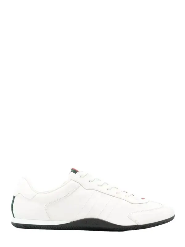 Gucci Leather Sneakers With Web Detail - Neutrals