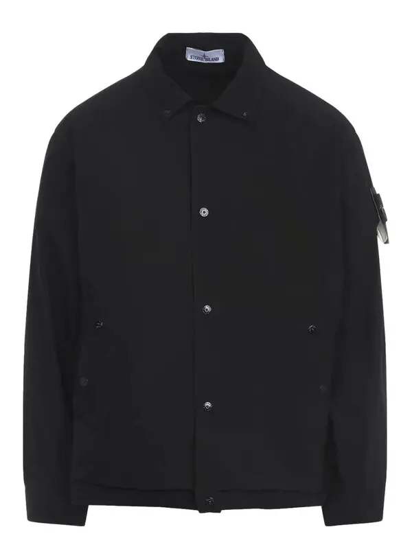 Stone Island Logo-patch Shirt Jacket - Black