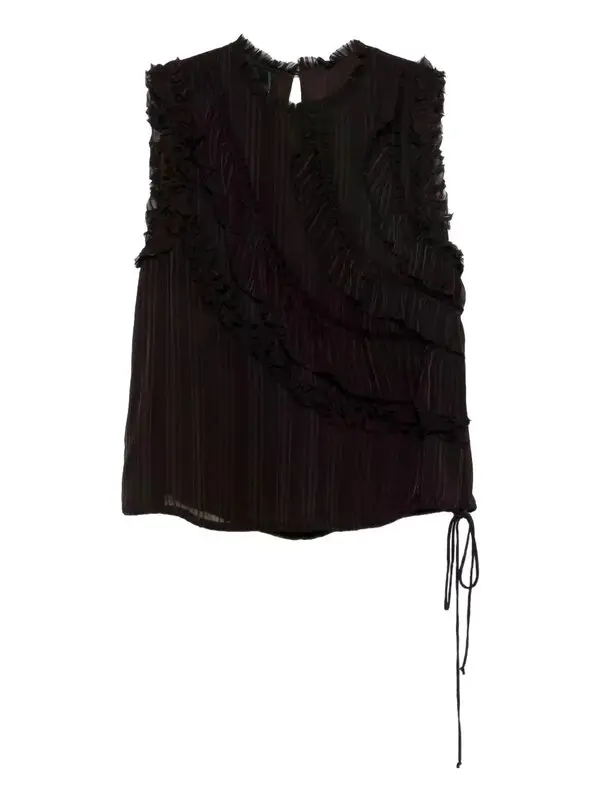 Pinko Sleeveless Ruffled Top - Brown