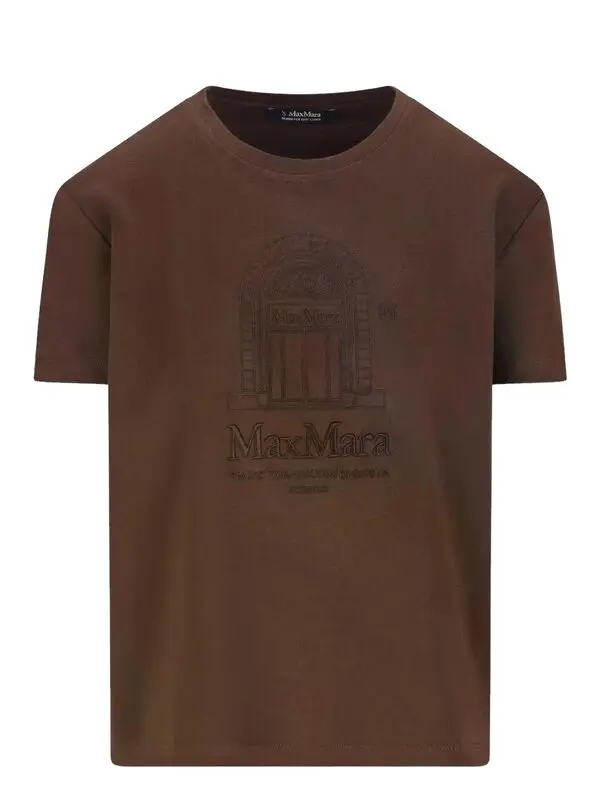 Max Mara Print-logo T-shirt - Brown
