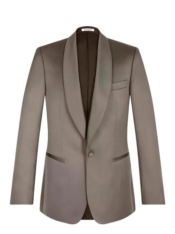 FURSAC Shawl-collar Single-breasted Tuxedo - Brown