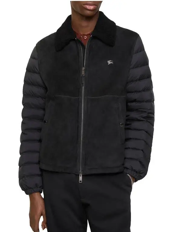Burberry Shearling Nylon Puffer Jacket - Black