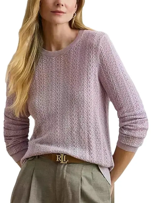 Ralph Lauren Textured Crew Neck Sweater - Purple