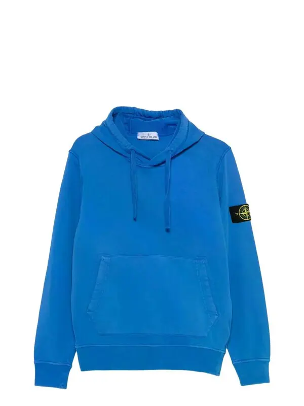 Stone Island Logo-patch Hoodie - Blue