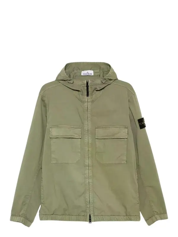 Stone Island Hooded Patch-pocket Jacket - Green