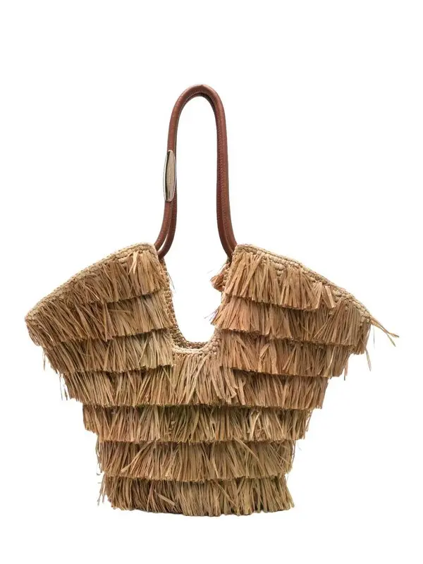 Zimmermann Goldentime Fringed Tote Bag - Neutrals