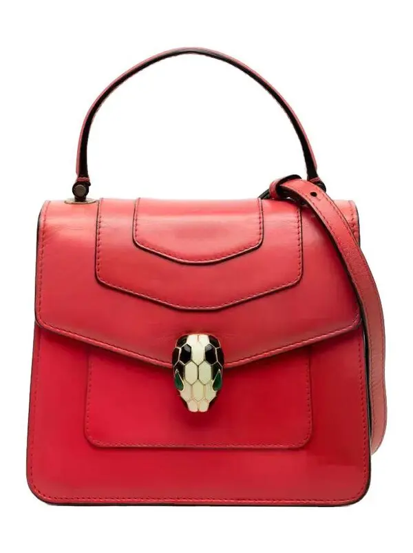 BVLGARI Serpenti Forever Top Handle Bag - Red