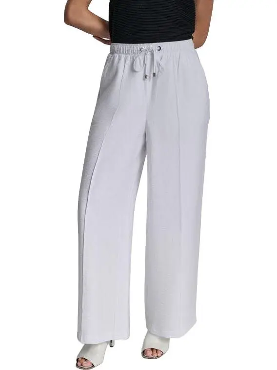 Dkny Woven Drawstring Flared Pants - White