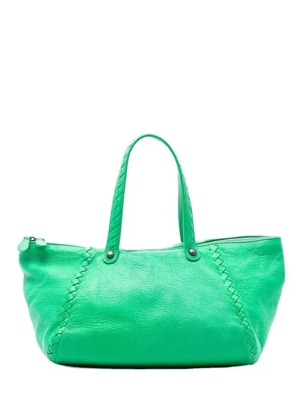 Bottega Veneta Intrecciato Trimmed Cervo Tote Bag - Green
