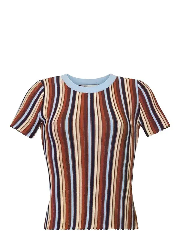 Cara Cara Knoll Striped Top - Brown