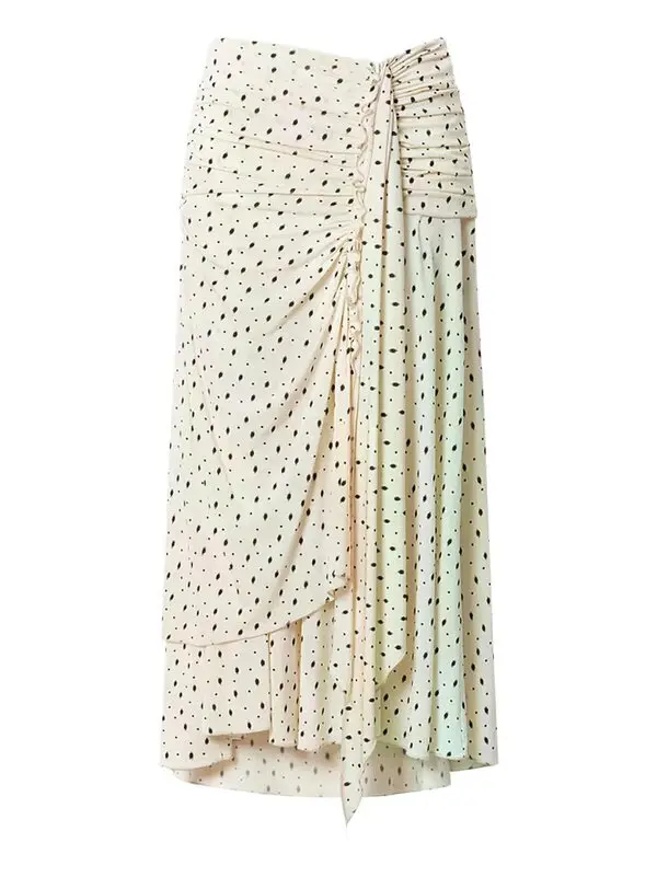 Isabel Marant Gyelle Ruffled Polka Dot Skirt - Neutrals