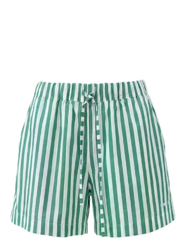 Hunza G Embroidered Striped Shorts - Green