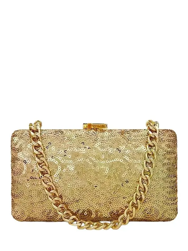 Ralph Lauren Sequin Mini Bag With Chain Strap - Gold