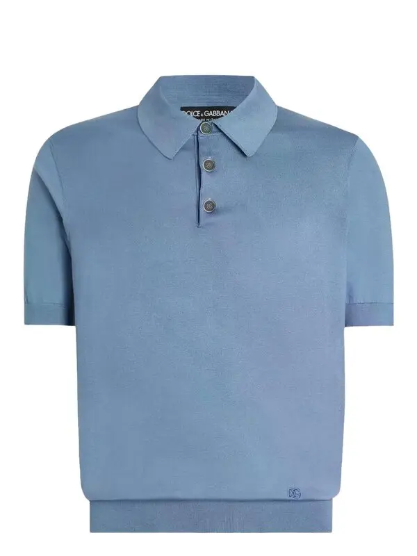 Dolce & Gabbana Buttoned Polo Shirt - Blue