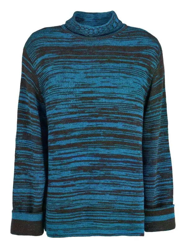 Kenzo Striped Roll-neck Sweater - Blue