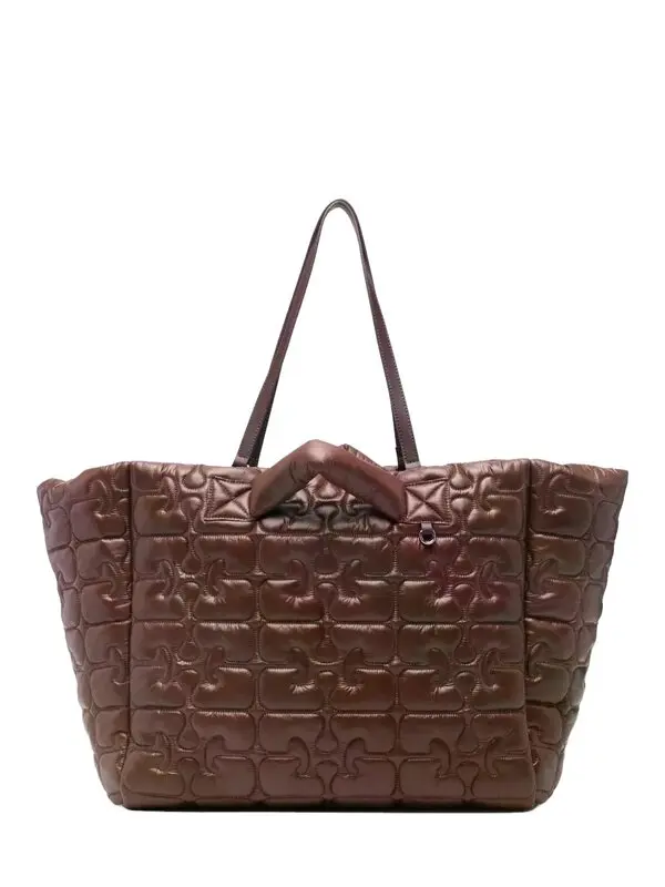 GANNI Quilted Re-tech Xxl Tote Bag - Brown