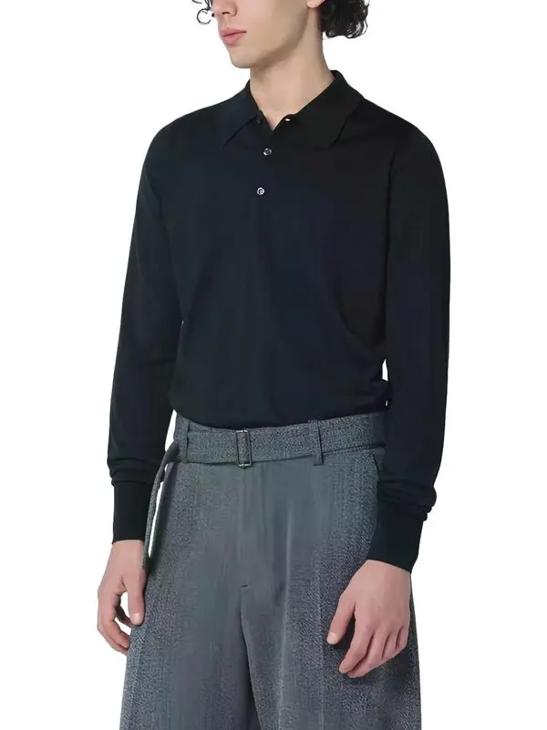 John Smedley Belper Long-sleeve Polo Shirt - Black