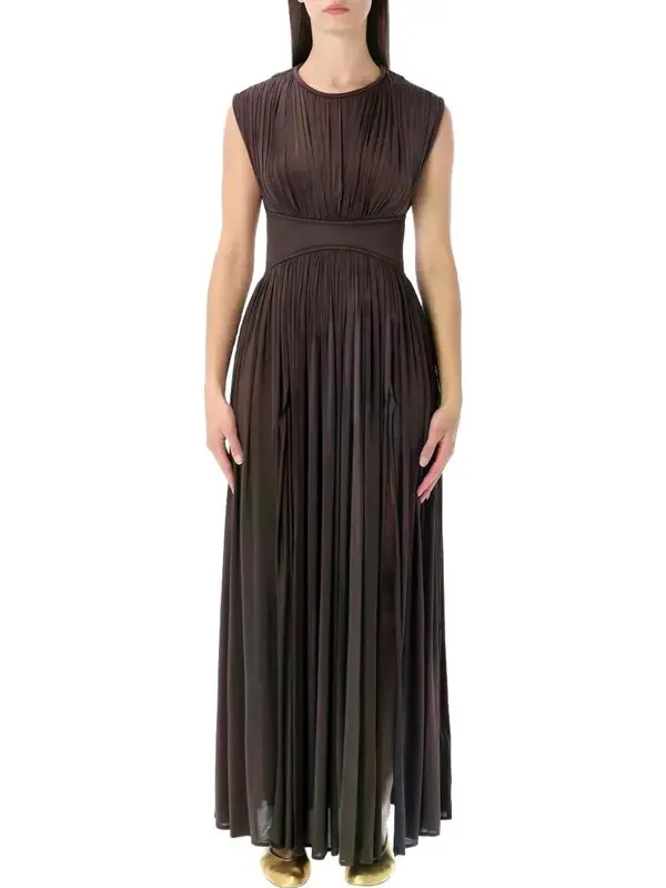 Zimmermann Hypnotic Column Pleated Dress - Brown