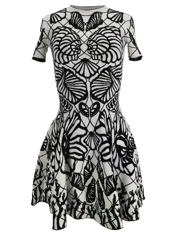 Alexander McQueen Shell-print Mini Dress - White