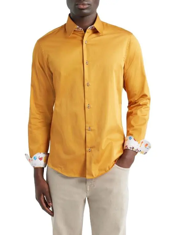 SIRAGUSA Sinai Collection Luxe Cotton Dress Shirt - Mustard