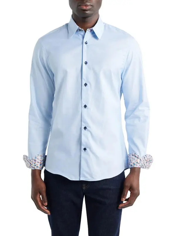 SIRAGUSA Sinai Collection Luxe Cotton Dress Shirt - Blue